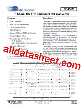CS Datasheet PDF Cirrus Logic CS Datasheet PDF Cirrus Logic