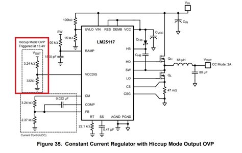 LM25117 Q1 LM25117 OVP Setting For Constant Current Regulator Power Management Forum Power