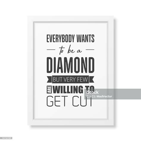 벡터 빈티지 타이포그래피 인용문 간단한 현대 흰색 나무 프레임 보석 다이아몬드 스파클 유대인 개념 동기 부여 영감 포스터 타이포