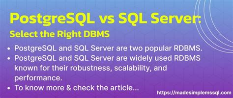 Madesimplemssql On Linkedin Postgresql Vs Sql Server A Critical Step