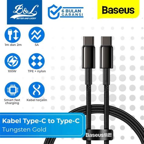 Promo Baseus Tungsten Gold Kabel Data Type C To Type C W Fast Charging Diskon Di Seller