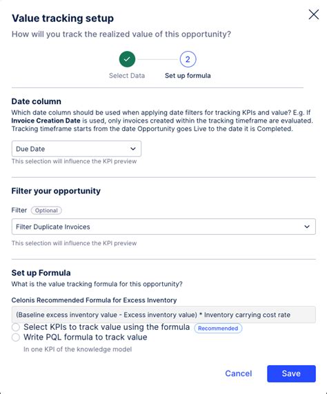 Step 2 Set Up Your Value Tracking Formula And Data Filters
