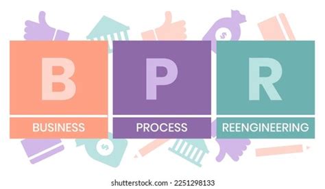 Bpr Business Process Reengineering Acronym Business Stock Vector