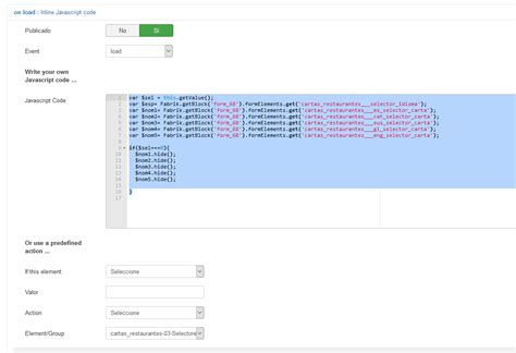 Joomla Fabrik How To Hide Elements Use Dropdown Element Stack Overflow