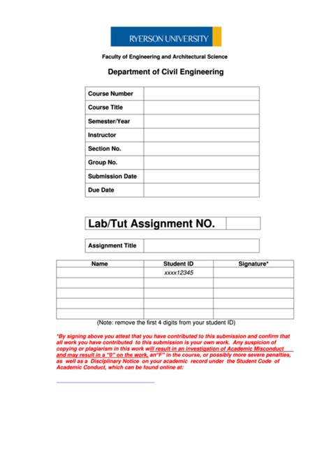 Fillable Lab Report Cover Printable Pdf Download