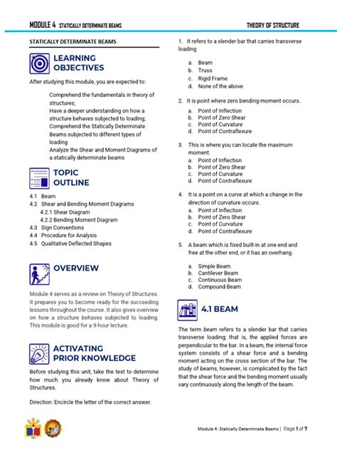 Module 4 Statically Determinate Beams Pdf