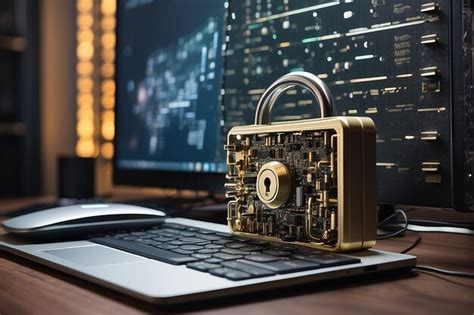 Security System Locks Data For Computer Security Premium Ai Generated