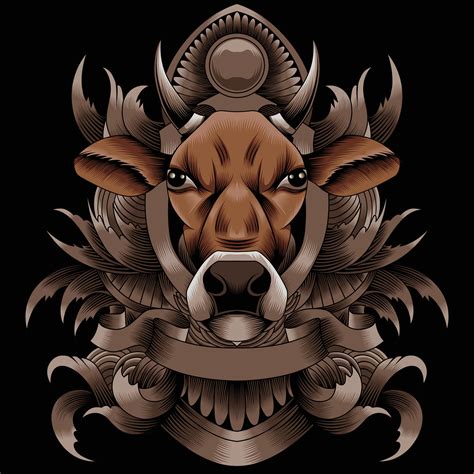 Cow Head Vector Illustration 27477691 Vector Art At Vecteezy