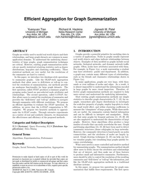 Graph Summarization Pdf Vertex Graph Theory Algorithms