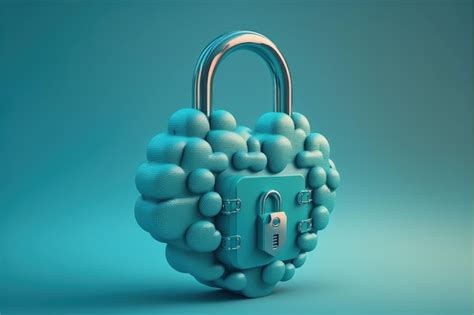 Premium Ai Image Data Cloud With Padlock Cloud Data Security Concept Ai