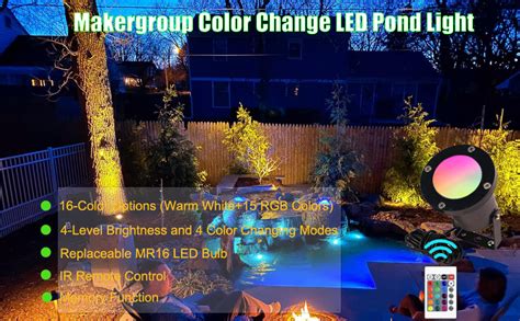 Makergroup 12v Rgb Pond Light Underwater Rgb Warm White