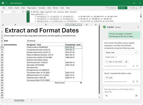 Copilot Support For Python In Excel