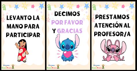 Carteles Normas De Convivencia Con Lilo Y Stitch Actividades De Infantil Y Primaria