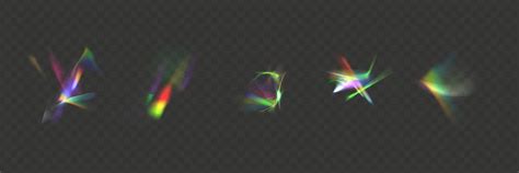 Iridescent Crystal Leak Glare Reflection Effect Vector Image