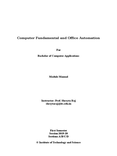 103 Cfoa Theory Pdf Operating System Lecture