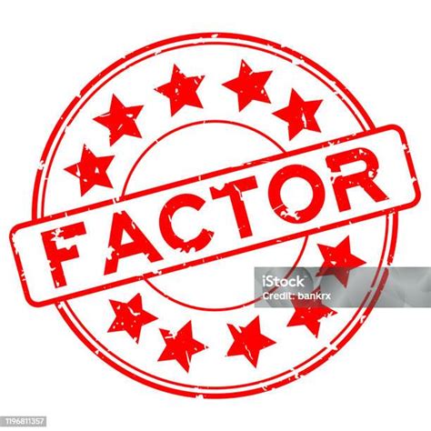 흰색 배경에 스타 아이콘 둥근 고무 씰 스탬프가 있는 그런지 레드 팩터 워드 개념에 대한 스톡 벡터 아트 및 기타 이미지 개념 개념과 주제 건강관리와 의술 Istock