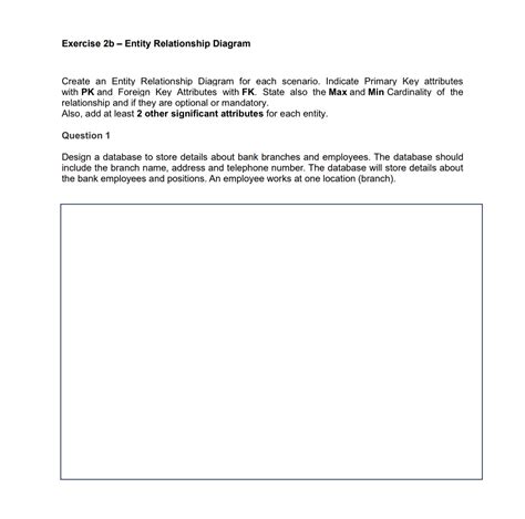 Solved Exercise 2b ﻿entity Relationship Diagramcreate An