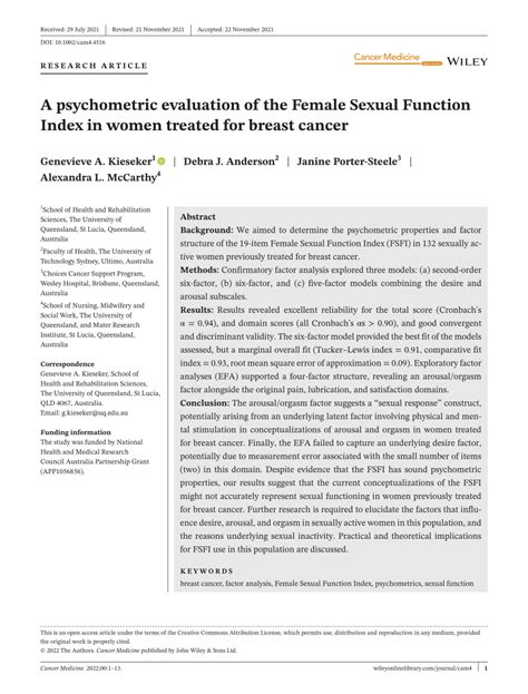 Pdf A Psychometric Evaluation Of The Female Sexual Function Index In