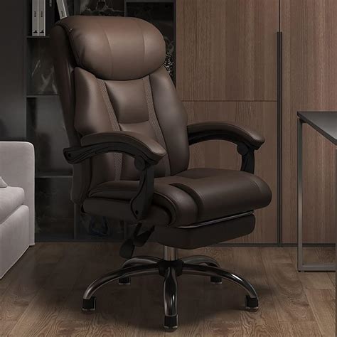 Silla De Oficina Ejecutiva Silla Ergonómica De Piel Con Respaldo Alto