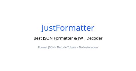 Just Formatter Online Json Formatter And Validator