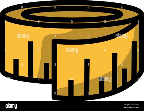 Icon Of Measure Tape Editable Bold Outline With Color Fill Design Vector Illustration Stock