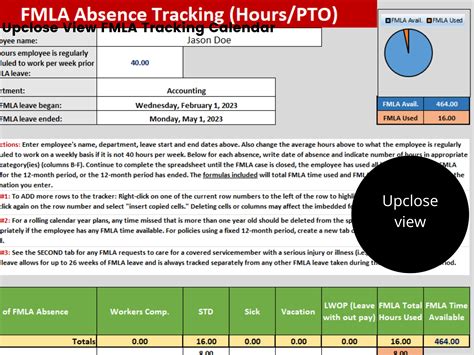 FMLA Tracker Family Medical Leave Tracking Absence Calendar And Hours Tracking Spreadsheets
