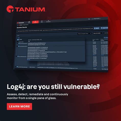 Log4j Vulnerability Tanium Tanium