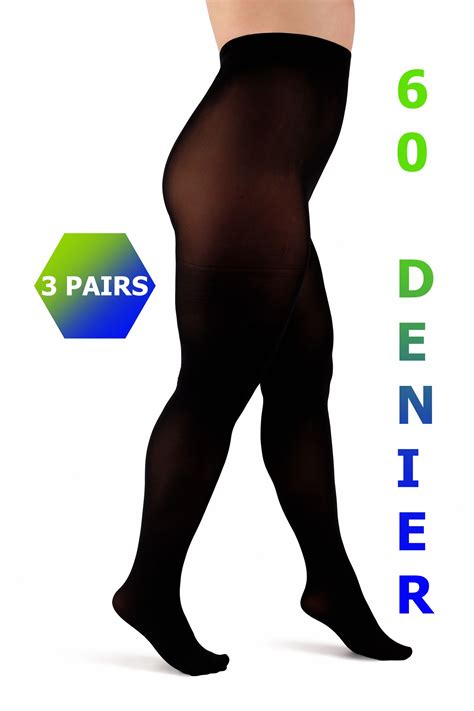 Black Plus Size Opaque Den Tights Aurellie Pack Aurelie