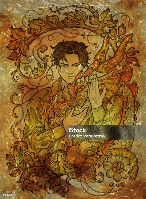 판타지 드래곤과 잘 생긴 전사 캐릭터 소년 영웅 남자 또는 왕자가 흰색 만화 만화 스타일에 격리된 다채로운 그림 초자연적인에 대한 스톡 벡터 아트 및 기타 이미지 Istock