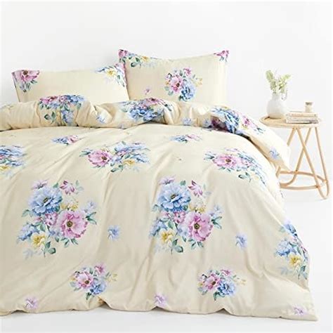 Wake In Cloud Floral Comforter Set Birds Flowers Leaves