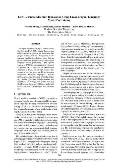 Pdf Low Resource Machine Translation Using Cross Lingual Language Model Pretraining