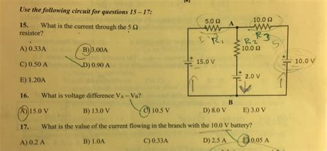 Solved What Is The Current Through The 5 Ohm Resistor What