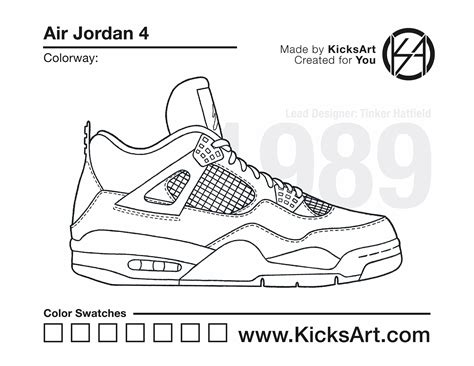 Jordans 4 Drawing