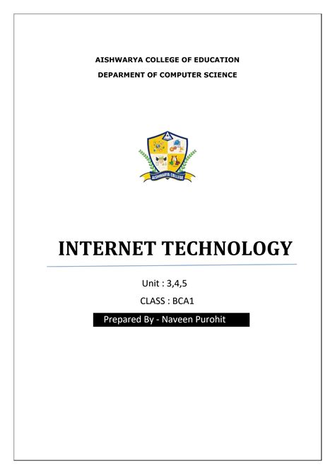 Solution Internet Techology Unit 3 4 5 English Studypool