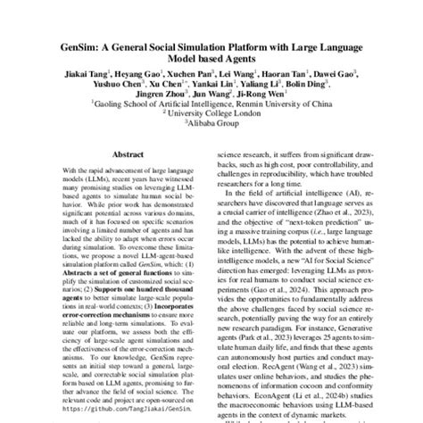 Gensim A General Social Simulation Platform With Large Language Model