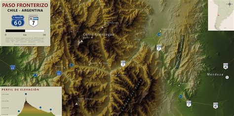 Mapa De La Frontera Chile Argentina Behance