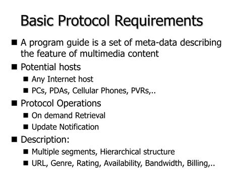 ppt protocol requirements for internet program guides powerpoint