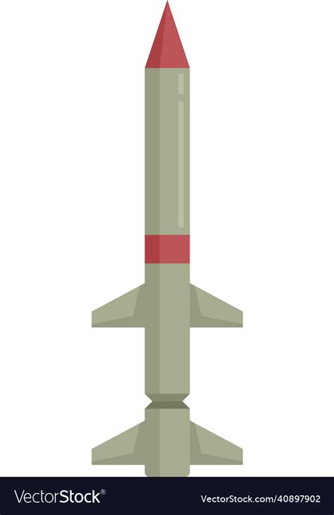 Missile Projectile Icon Flat Isolated Royalty Free Vector
