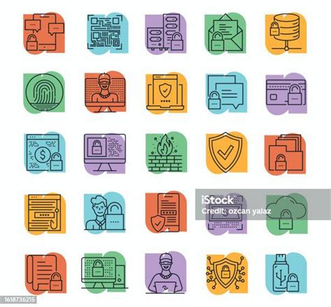 사이버 보안 라인 아이콘 편집 가능한 스트로크 방화벽 해커 클라우드 보안 피싱 네트워크 보안 전자 메일 바이러스 Brand Name Online Messaging