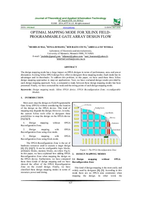 Pdf Optimal Mapping Mode For Xilinx Fieldprogrammable Gate Array