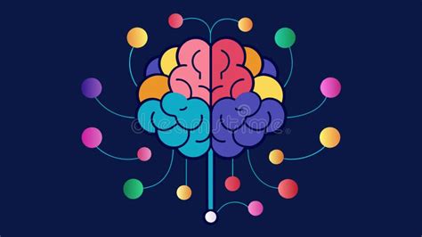 A Digital Illustration Of A Brain With Colorful Neurons Connected In