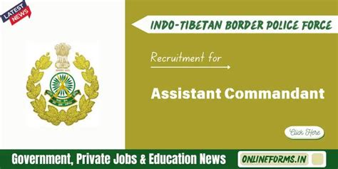 Itbp Assistant Commandant Recruitment 2025 48 Vacancies