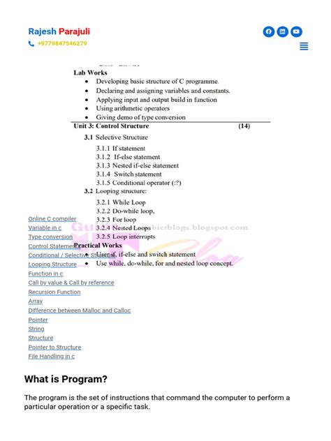 C Programming Note By Rajesh Parajuli Pdf Programming Computer Program