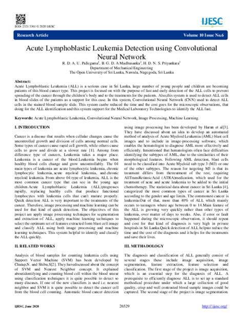 Pdf Acute Lymphoblastic Leukemia Detection Using Convolutional Neural
