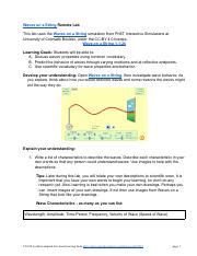 ALIYA AHMED PhET Waves On A String Activity Pdf Waves On A String Remote Lab This Lab Uses