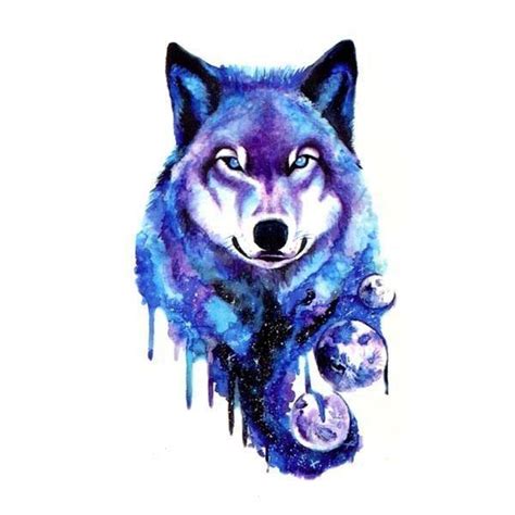 Black And Blue Wolf Drawing