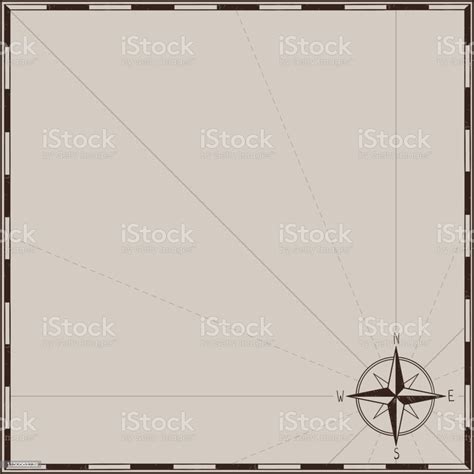 손으로 그린 프레임과 바람의 장미와 오래된 종이 질감에 빈 해적 보물지도 바다 탐구 래스터 삽화에 대한 Tamplate 모의 나침반에 대한 스톡 벡터 아트 및 기타 이미지