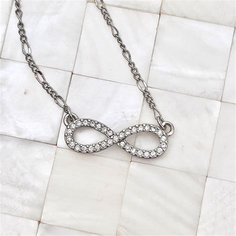 Lia Sophia Infinity Pendant Necklace Rhinestones The Gem
