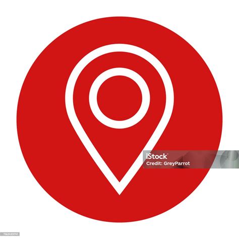 지도 포인트 아이콘 플랫 레드 라운드 버튼 벡터 일러스트 개념에 대한 스톡 벡터 아트 및 기타 이미지 개념 검색 곡선 Istock