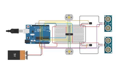 Circuit Design Sumo Robot Tinkercad